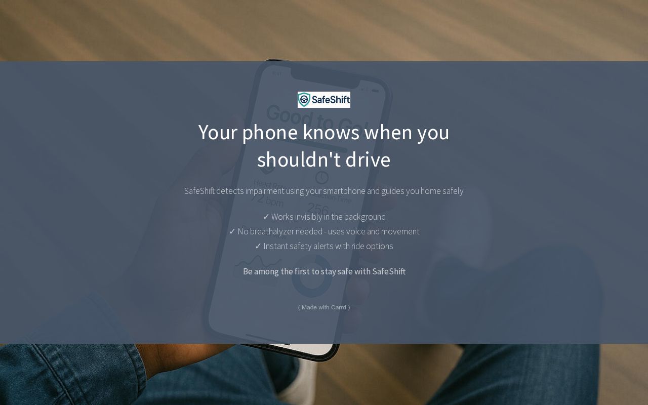 SafeShift - Smartphone Alcohol Detection App